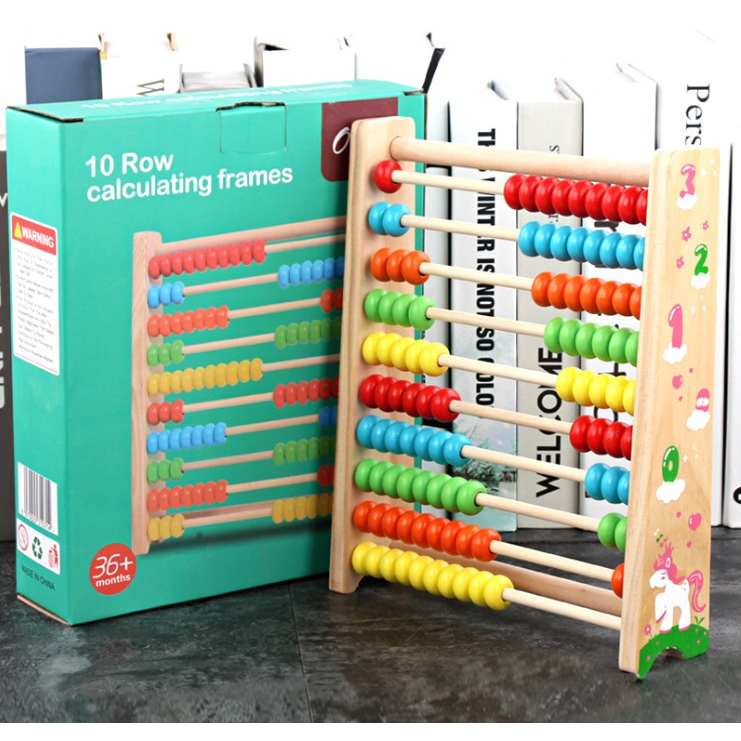 10 Row Calculating Frames ลูกคิด 10 แถว ลูกคิดคณิต มอนเตสซอรี่ ของเล่น ...
