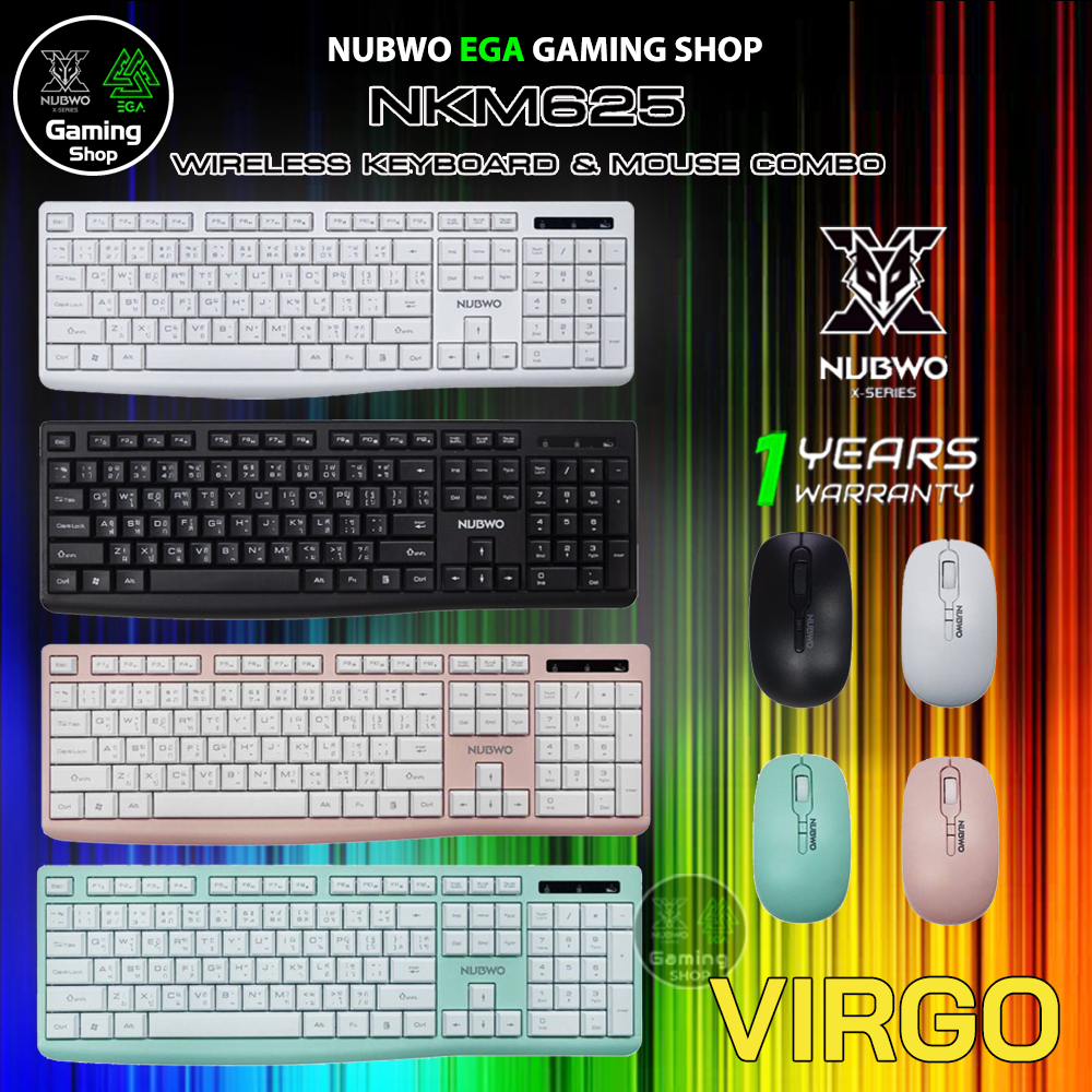 🎮 GAMING NUBWO NKM-625 VIRGO WIRELESS KEYBOARD & MOUSE COMBO คีย์บอร์ด ...