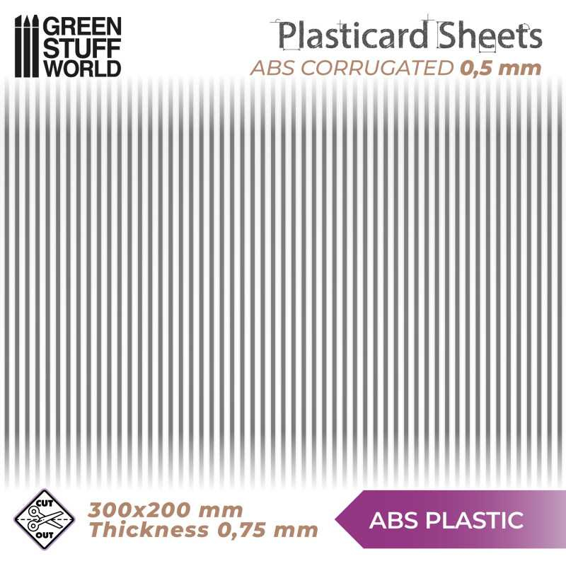 Green Stuff World : 1105 ABS Plasticard - CORRUGATED 0.5mm Textured ...