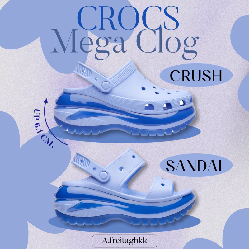 พรีออเดอร์ CROCS MEGA MEGA SANDAL CLOG PURPLE | Shopee Thailand