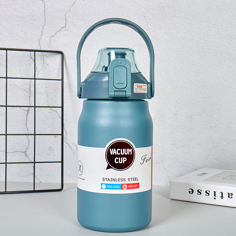 กระติกน้ำสแตนเลสเกรด 316 ได้ยาวนาน J072 กระติกน้ำร้อนพกพา 1.3L ขวดน้ำสแตนเลส เก็บอุณหภูมิ กระบอก ...