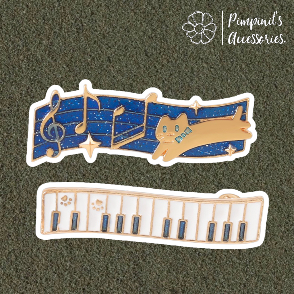 ร้านในไทยพร้อมส่ง : เข็มกลัดเซ็ทเปียโน, แมวและโน๊ตดนตรี | Piano, Cat ...