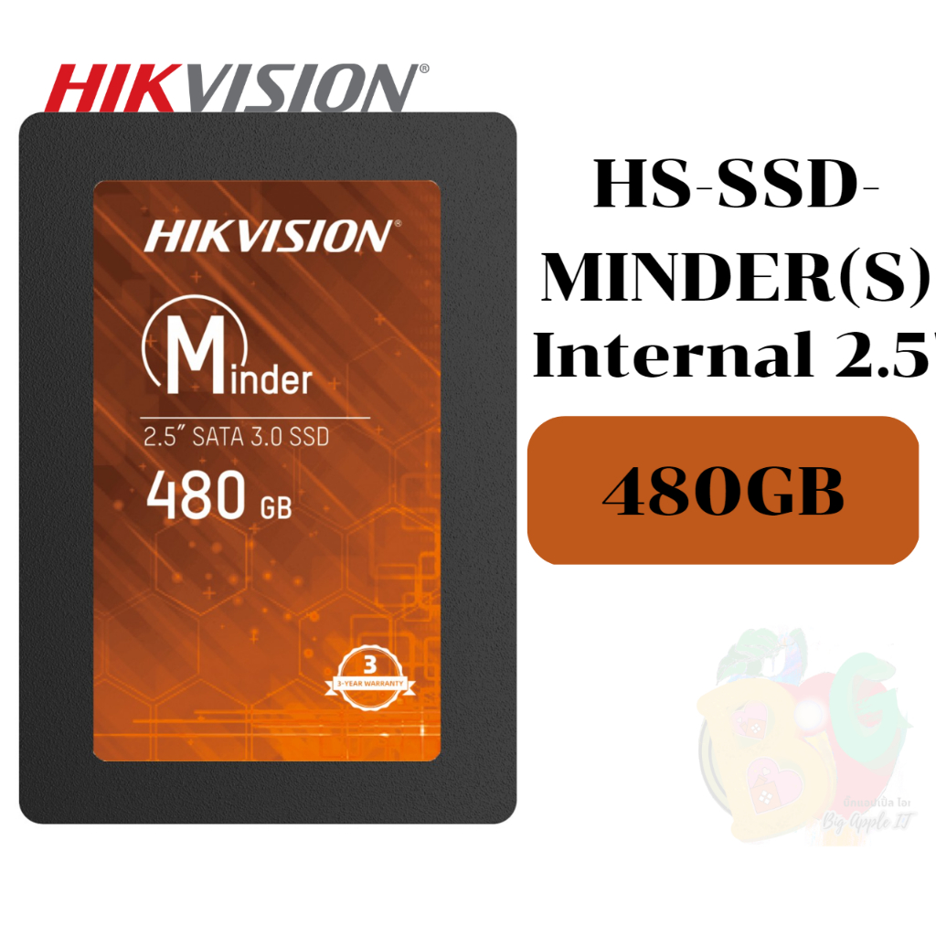 480GB SSD (เอสเอสดี) HIKVISION (HS-SSD-MINDER(S)) Internal 2.5" SATA ...