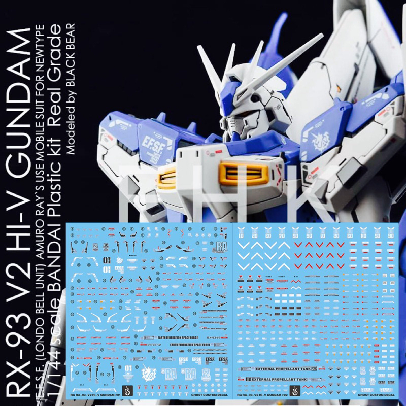 DECAL GHOST สะท้อนแสงแบล็คไลท์ สำหรับ RG RX-93-V2 HI-NU GUNDAM | Shopee Thailand