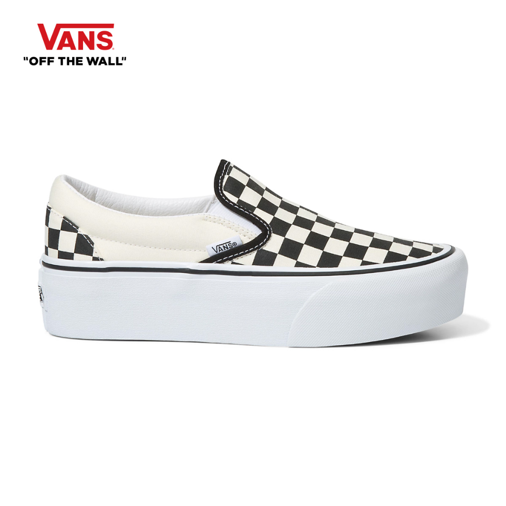 VANS CLASSIC SLIP-ON STACKFORM - CHECKERBOARD BLACK/CLASSIC WHITE ...