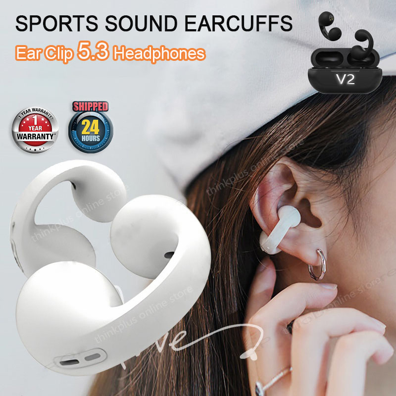 V2 หูฟังบลูทูธ Sports Water Proof Ear-clip TWS Bluetooth 5.3 หูฟัง ด้วยเอฟเฟกต์เสียง HIFI คุณภาพ ...