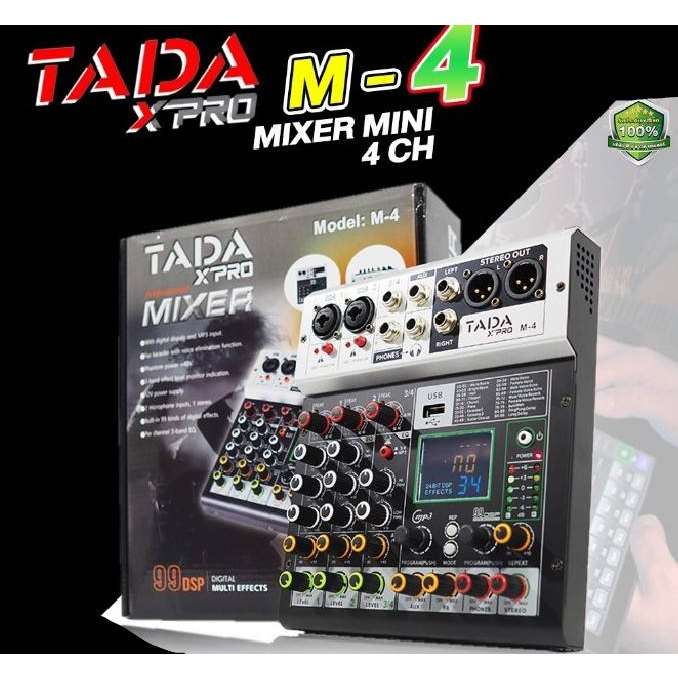 MIXER TADA M-4 มิกเซอร์ขนาดเล็ก 4CH 2 mic / 1 stereo inputs ไฟแฟนทอม ...