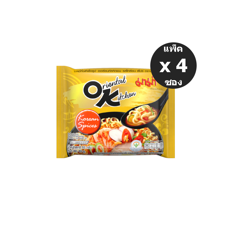 ใหม่!! กิมจิซีฟูด ทงคตซึ Mama OK มาม่า ออเรียลทัล คิทเช่น โอเค บะหมี่กึ่งสำเร็จรูป 85 กรัม x 4 ...