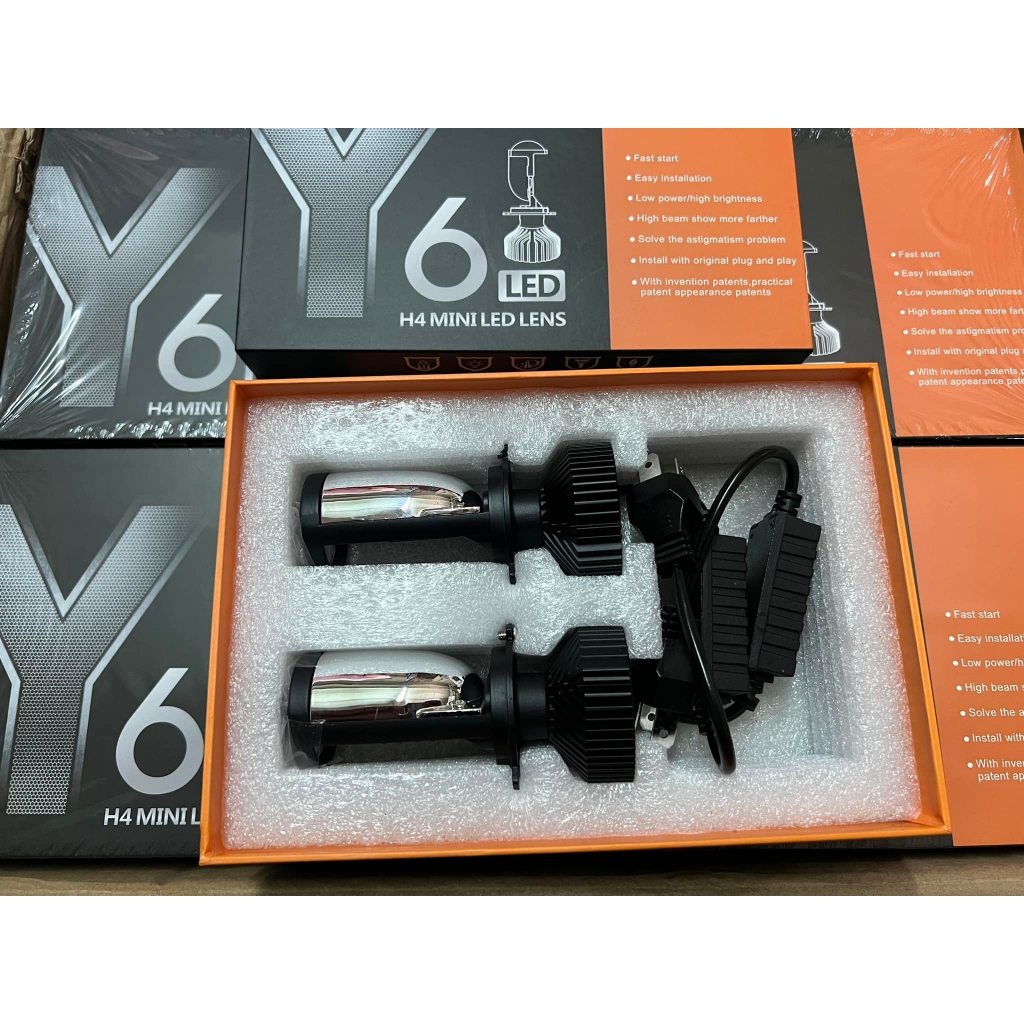 1คู่ หลอดไฟรถยนต์ LED Y8 ของแท้ รับประกัน 1 ปี สินค้ามีพร้อมส่ง ขั้ว H4 ...