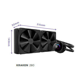 NZXT KRAKEN 240 / 280 LIQUID COOLING WITH LCD DISPLAY CPU COOLER rl ...