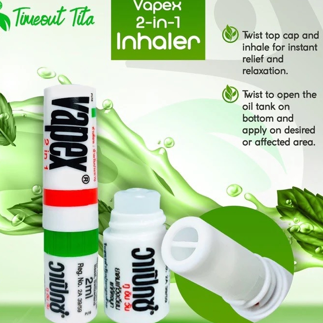 VAPEX 2-IN-1 ยาดม บรรเทาอาการวิงเวียน คัดจมูก ขนาด 2ml | Shopee Thailand