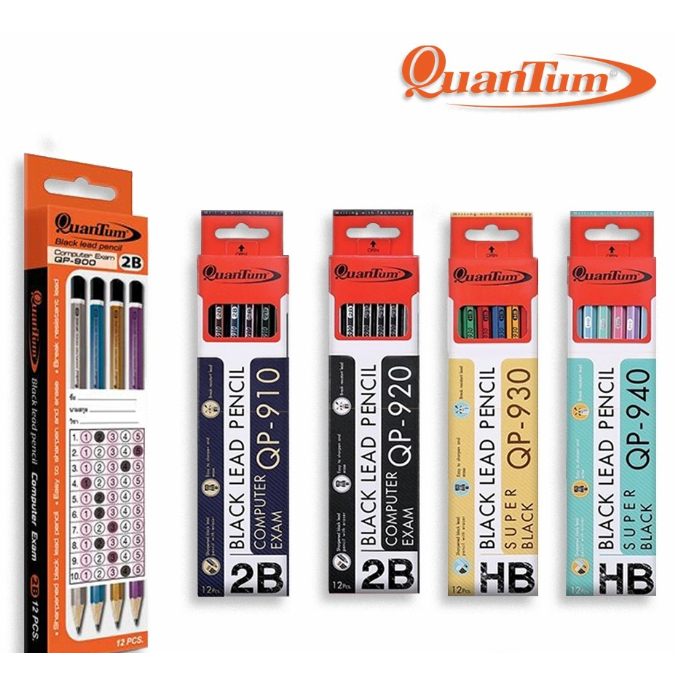 ดินสอ Quantum QP-900 QP-910 QP-920 QP-930 QP-940 HB 2B ควอนตั้ม Black ...