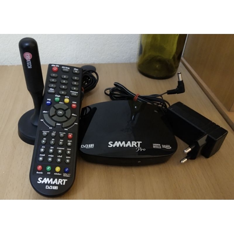 กล่องทีวีดิจิทัล samart pro DVBT2 พร้อมเสาอากาศ Createch มือสอง ต่อรอง ...