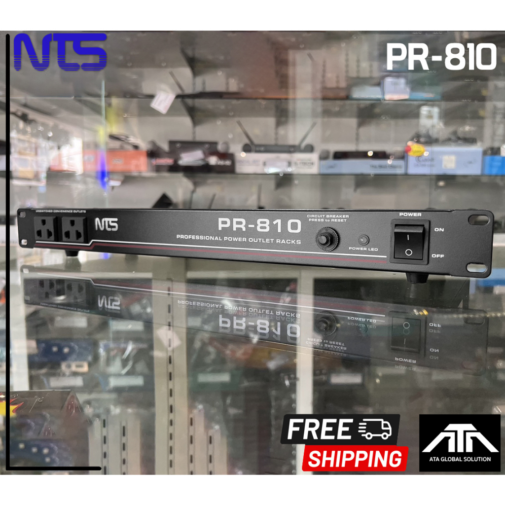 ปลั๊กพ่วงติดแร็ค PR-810 PR810 ปลั๊กพ่วงติดแร็ก ปลั๊กพ่วง ติดแร็ค 19นิ้ว ยี่ห้อ NTS PR-810 PR810 ...