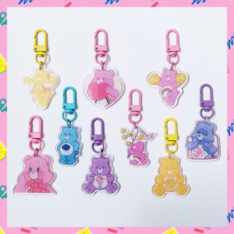 Care Bears Keychain - พวงกุญแจ อะคริลิค แคร์แบร์ พิมพ์ลาย 2 ด้าน สีสัน ...