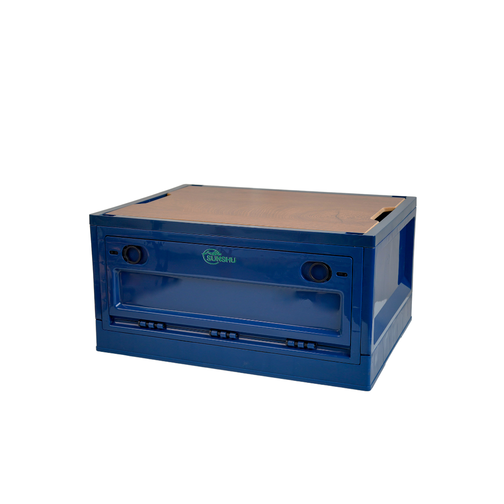 SUNSHU กล่องเก็บของอเนกประสงค์ กล่องเก็บของพับได้ 3 สีมินิมอล เปิดใช้งาน 3 ด้าน ขนาด 30L,50L ท็ ...