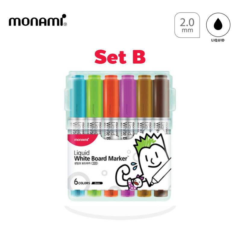 ปากกาไวท์บอร์ด ปากกาเคมีลบได้ ชุด 6สี 4สี MONAMI Sigma Flo Liquid WHITE ...