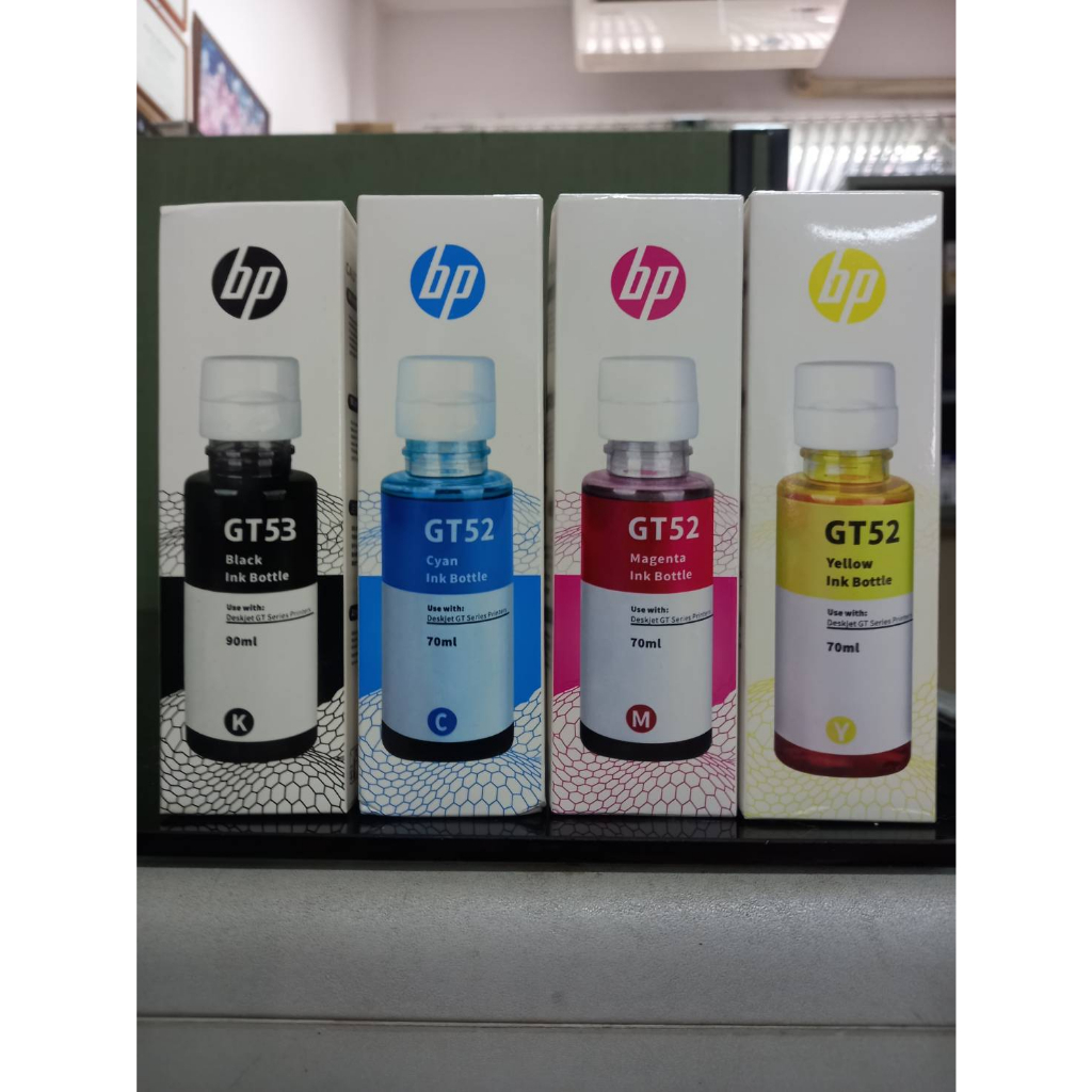 HP GT53(51)BK+GT52 C M Y SET 4 สี ดำ+ฟ้า+ชมพู+เหลือง เทียบเท่าใช้แทน ...