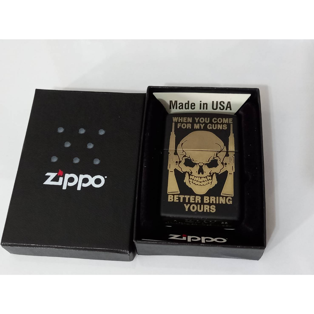 ZIPPO 80430 MY GUNS BLACK MATTE LASER ENGRAVE สีดำเมทาลิค ลายแบบเลเซอร์ ...
