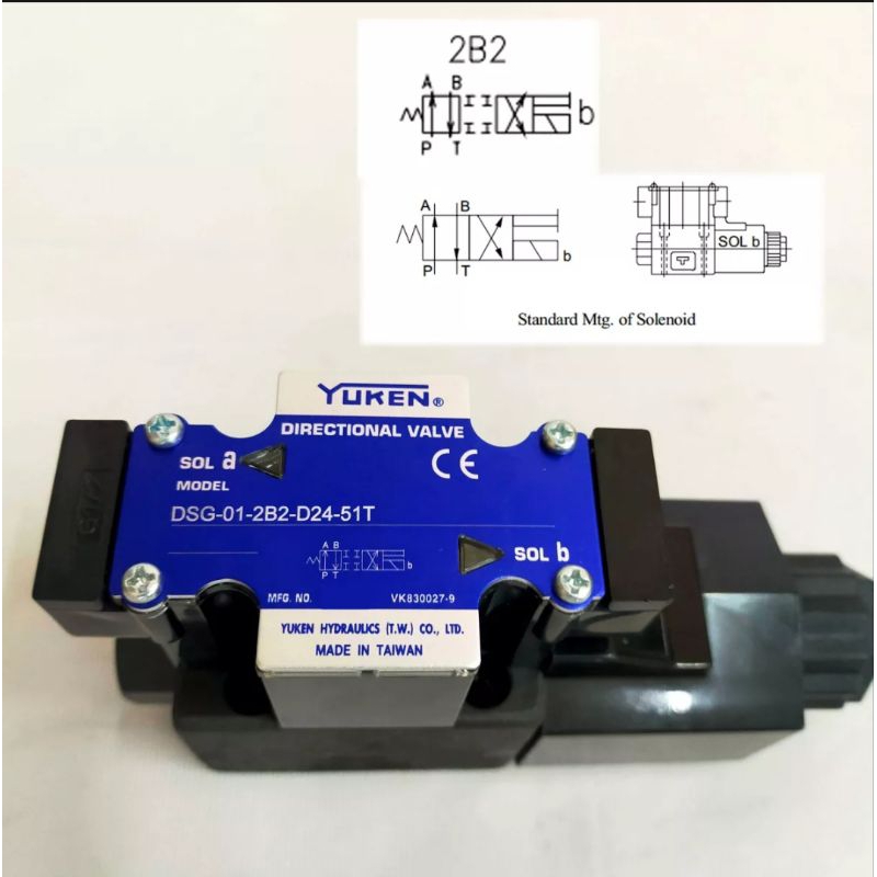 DSG-01-2B2-A240-N1-51T SOLENOID VALVE YUKEN HYDRAULIC ;DIRECTIONAL CONTROL ,SIZE01 ,COIL 240V ...