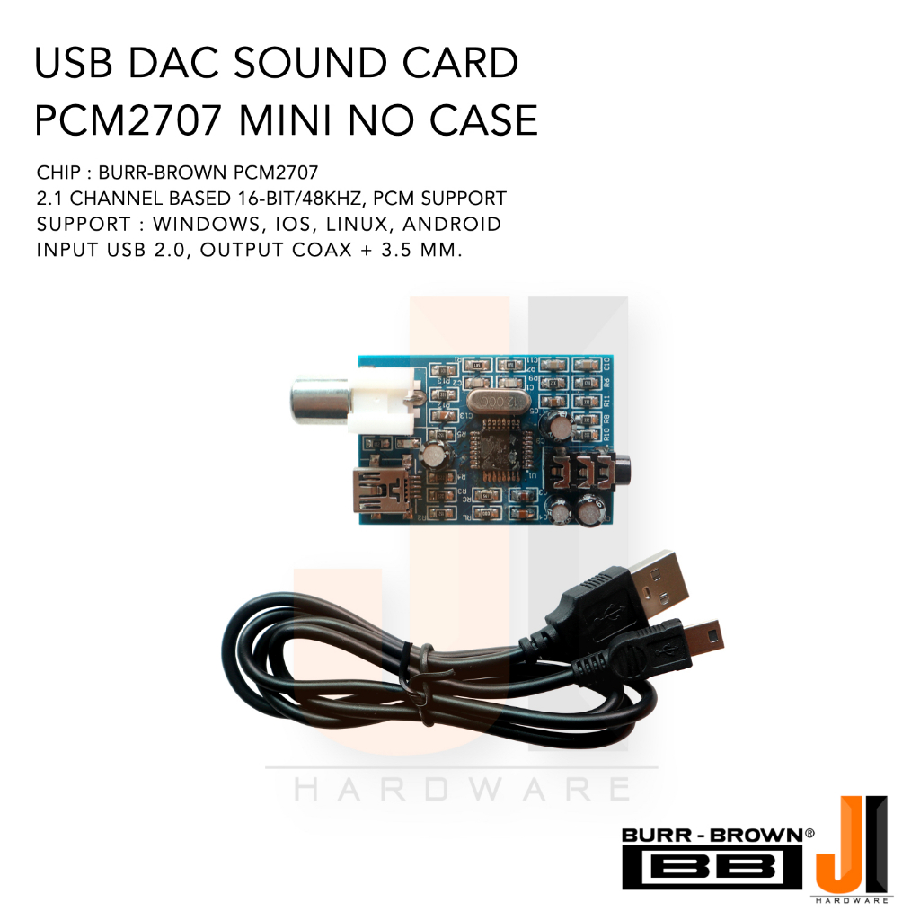 USB DAC sound card PCM2707 Mini for PC, Tablet, Laptop, Smart Phone ...