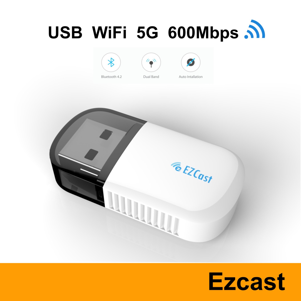 USB WiFi 5G 600Mbps Ezcast Bluetooth อะแดปเตอร์ไร้สาย USB ไวไฟ 5G / 2 ...
