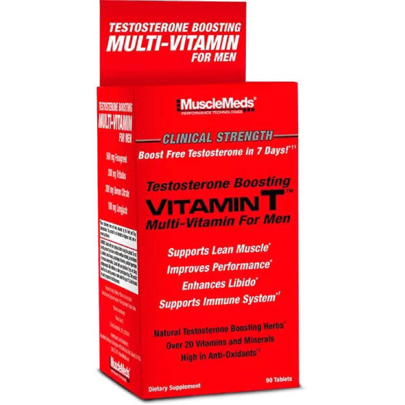 MuscleMeds Vitamin T - Testosterone Boosting Multivitamin for men 90 ...