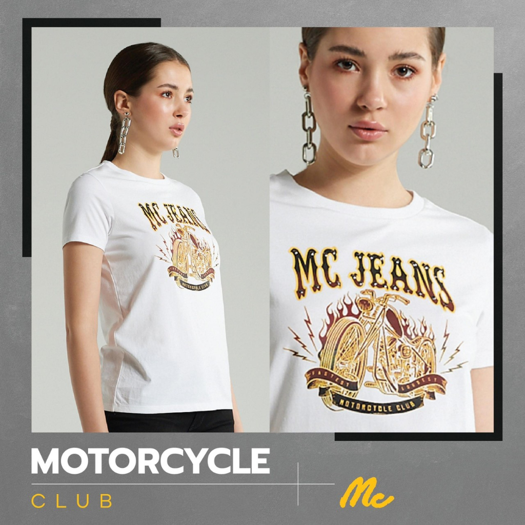 Mc Jeans เสื้อยืดผู้หญิงแบรนด์ Mc ของแท้ 1000% | Shopee Thailand