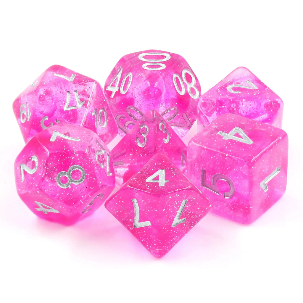 Rosy Sparkle Dice Set of 7 | ลูกเต๋า Dice For DnD D&D MTG RPG TRPG เกม ...