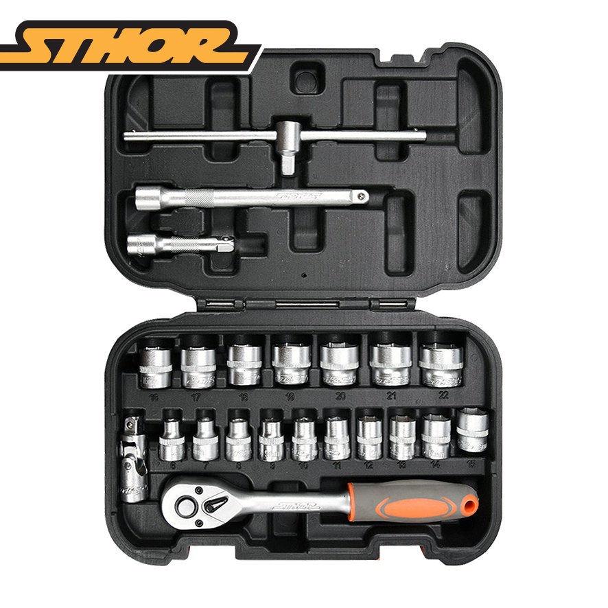 (จัดส่งฟรี) STHOR 58661 ชุดบล็อกกล่อง 3/8" 22 ตัวชุด | Shopee Thailand
