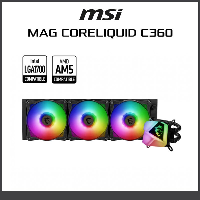 MSI CPU COOLING MAG CORELIQUID C360 ชุดน้ำ ชุดระบายความร้อนซีพียู ...