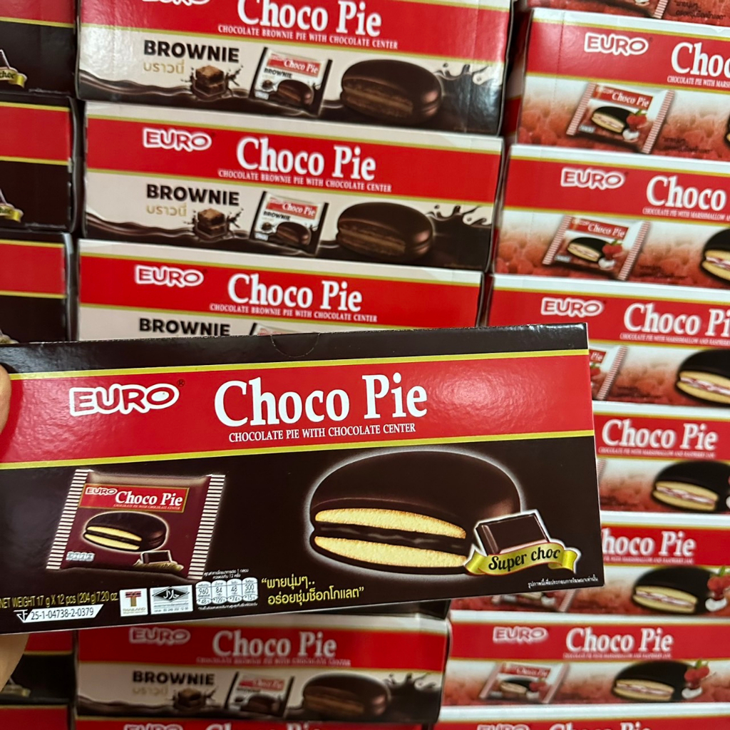 EURO Choco Pie ยูโร่ ช็อกโก พาย ขนาด 17 กรัม บรรจุ 12 ซอง ยูโร่ ช็อกโก ...