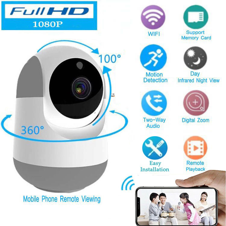 YI IoT app 1080p กล้องวงจรปิด 360° WiFi CCTV Camera Full Color Night ...