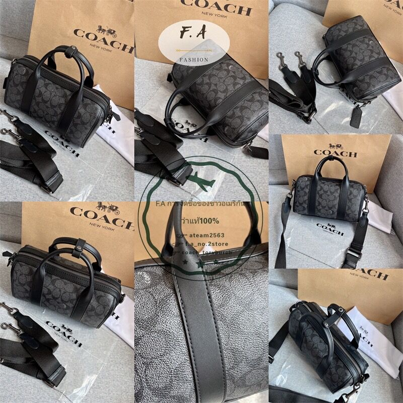 F.A ว่าแท้100% coach สำหรับผู้ชาย Classic Logo GOTHAM 24 Boston Bag Couples Crossbody ...