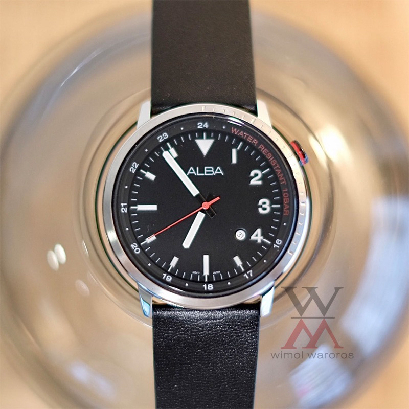 นาฬิกา ALBA รุ่น AG8K05X Quartz - 10BAR (หน้าดำ-สายหนังดำ) | Shopee ...