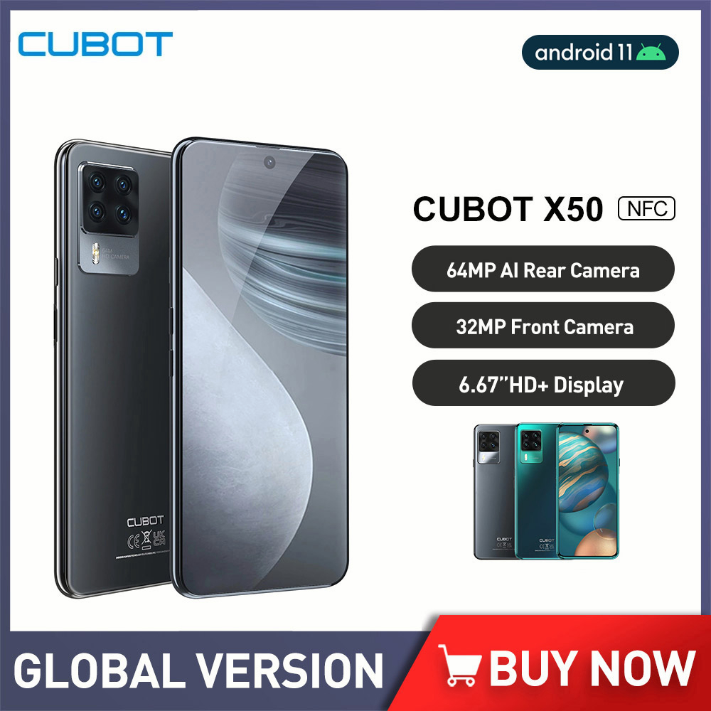 Cubot X50 Smartphone 8GB RAM 128/256GB ROM 64MP Quad Camera 6.67" FHD+ ...