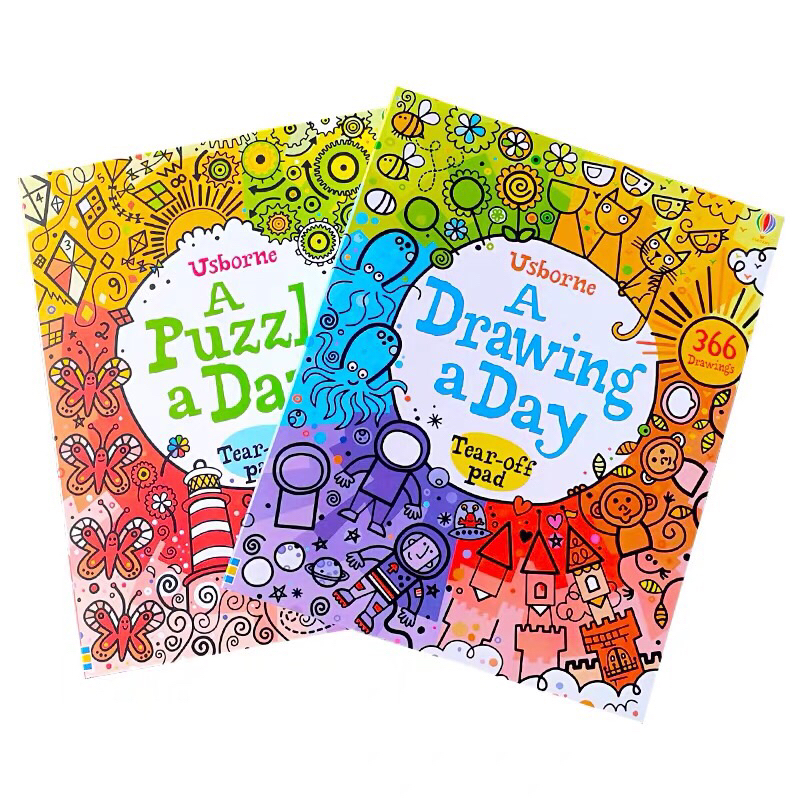 Usborne A Drawing & A Puzzle A Day & Step-by-Step / Drawing Dinosaurs ...