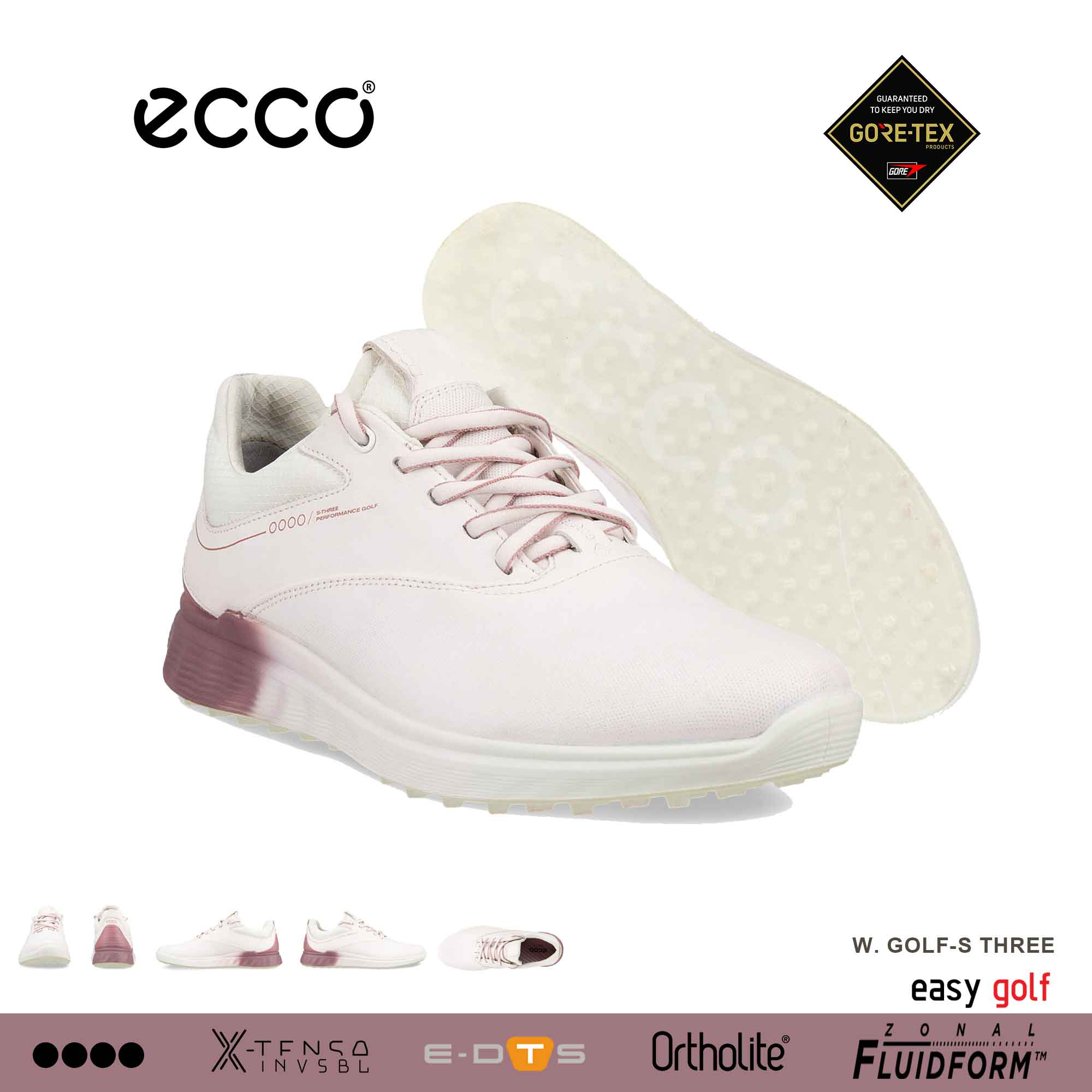 ECCO S THREE WOMEN ECCO GOLF GOLF SHOES รองเท้ากีฬากอล์ฟผู้หญิง SS23 | Shopee Thailand