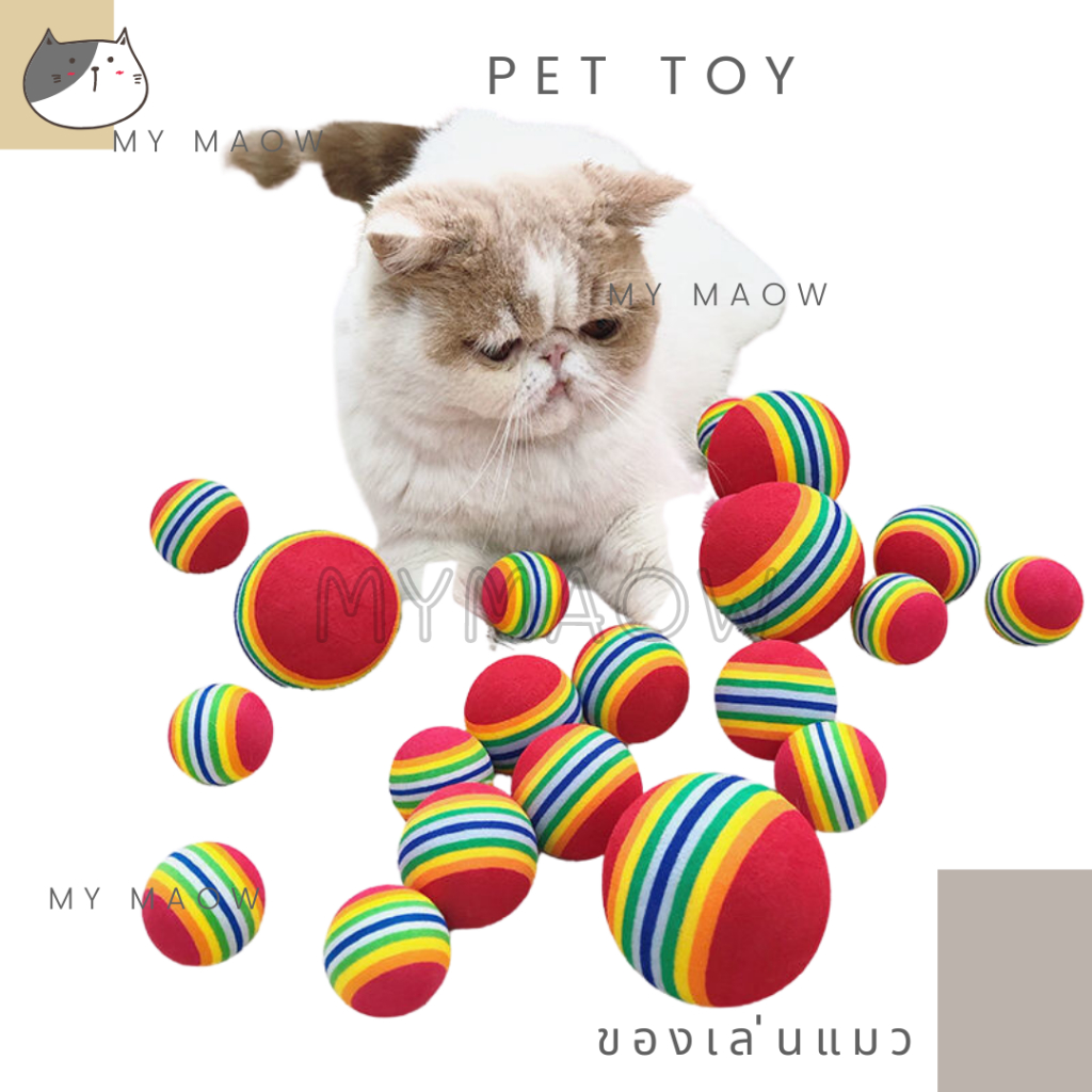 MM CAT // ของเล่นแมว ลูกบอลของเล่น ของเล่นสัตว์เลี้ยง ลูกบอลสายรุ้ง ...