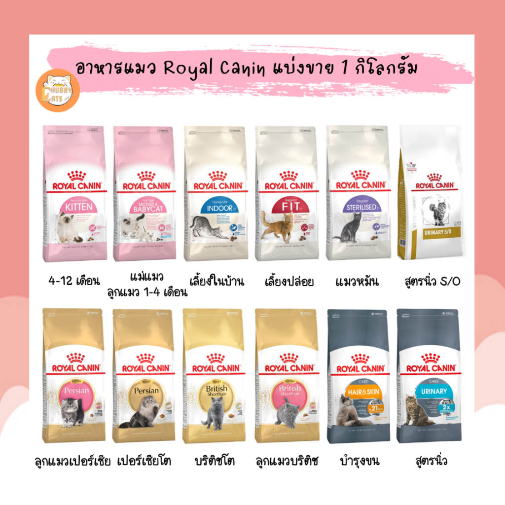 Royal Canin รอยัลคานิน อาหารแมวแบ่งขาย 1KG | Shopee Thailand