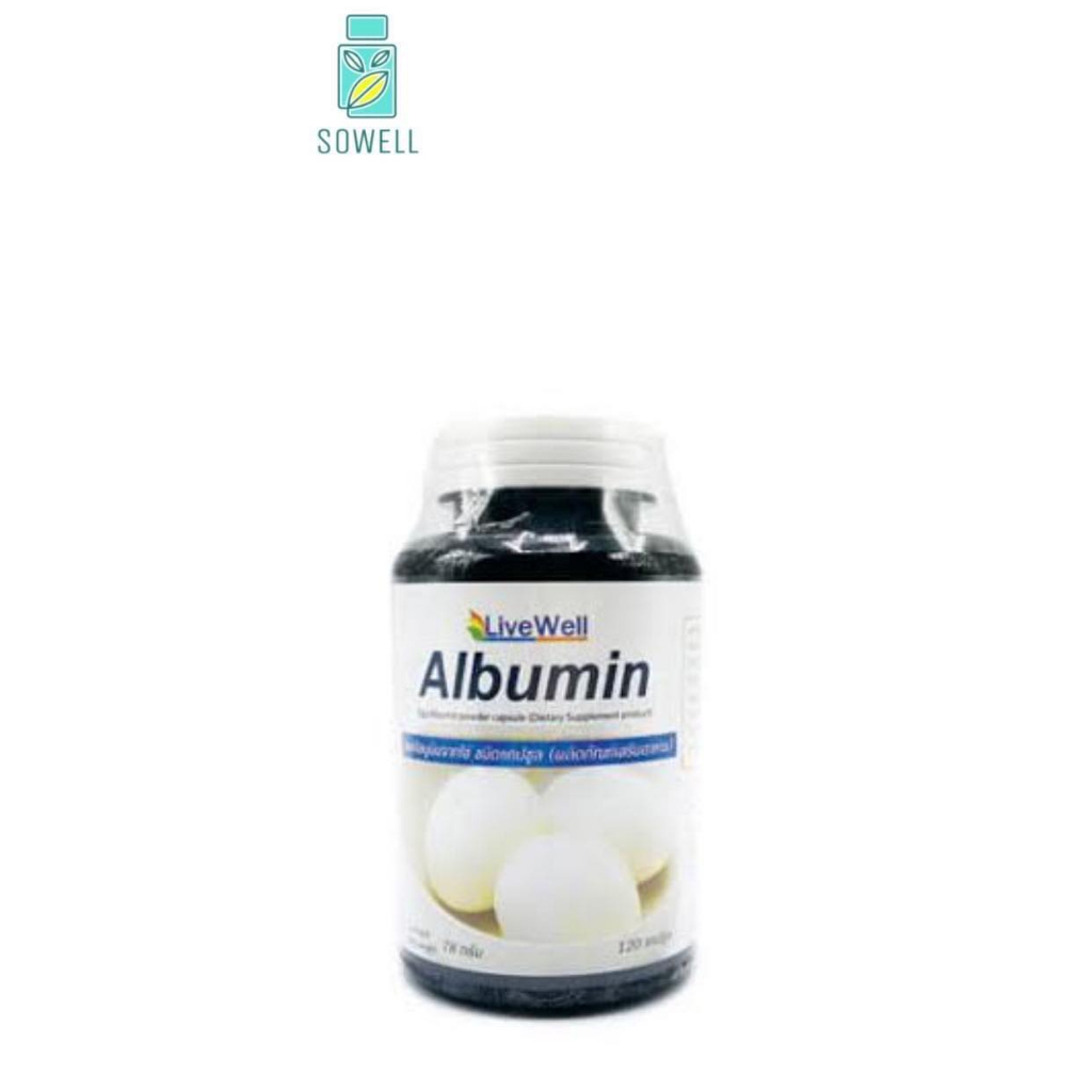 Livewell โปรตีนไข่ขาว Albumin แบบ TABLET 90 เม็ด/กระปุก 120 แคปซูล ...