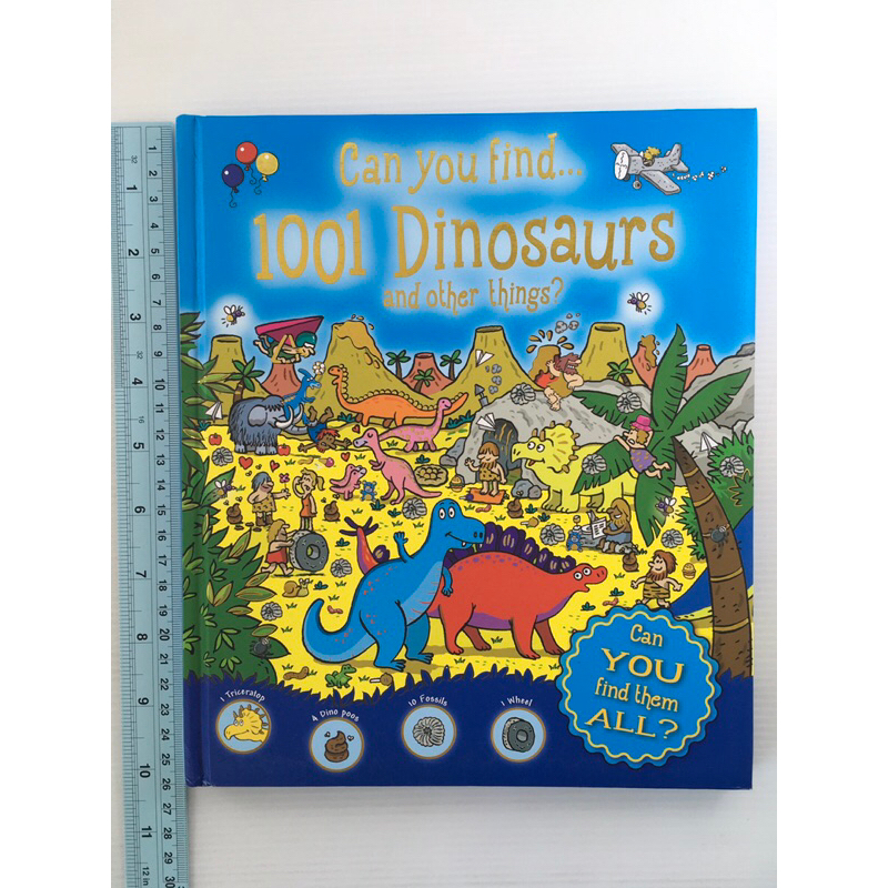 Can you find 1001 Dinosaurs and other things? หนังสือปกแข็งภาษาอภาษา ...