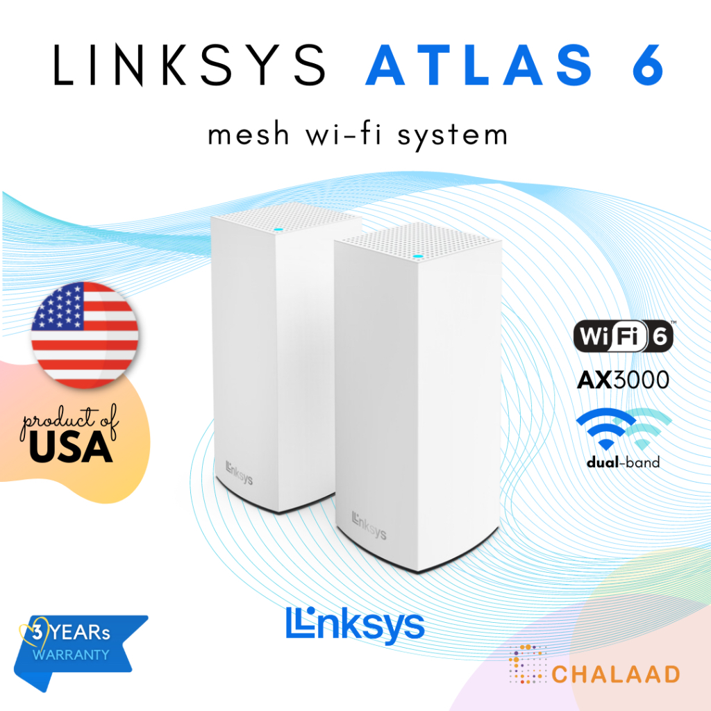 Linksys Atlas 6 MX2002 / MX2003 Mesh Wi-Fi 6 System เราเตอร์ Mesh WiFi6 Dual band AX3000 ...