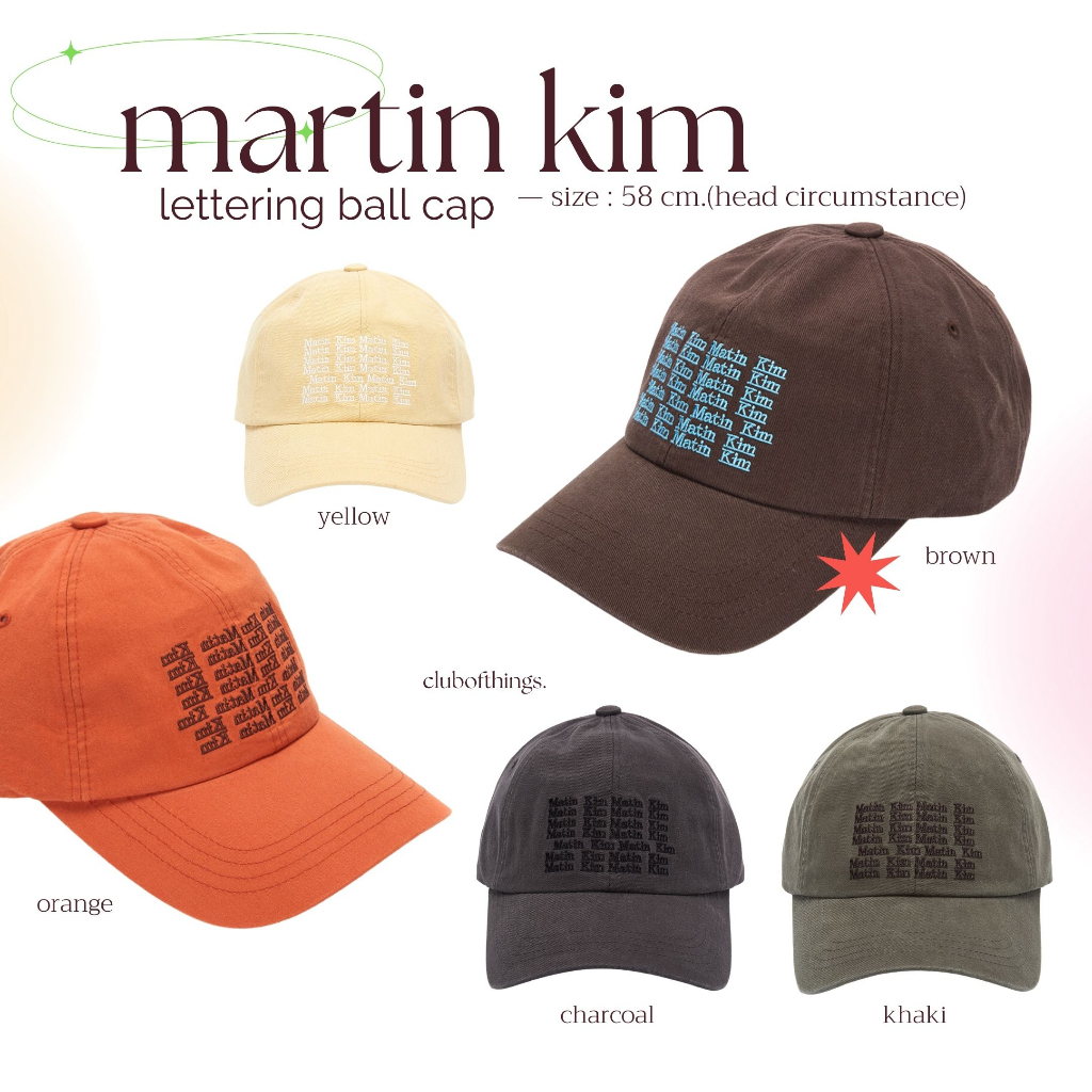 pre-order ꔛmartin kim lettering / washed ball cap 9 สี | Shopee Thailand