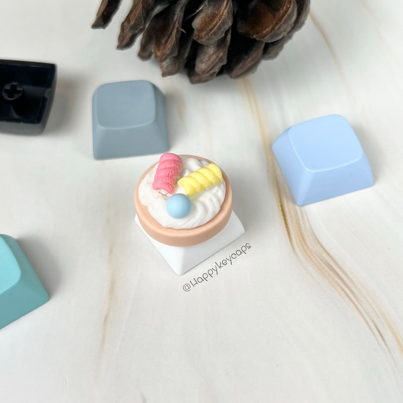 คีย์แคปขนมหวานเรซิ่นน่ารักๆ Dessert keycaps Artisan keycap ปุ่มกด ...
