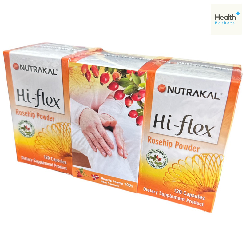 Nutrakal Hi-flex SET120CapX3 นูทราแคล ไฮ-เฟล็กซ์ ผงโรสฮิป เซต3กระปุก ...