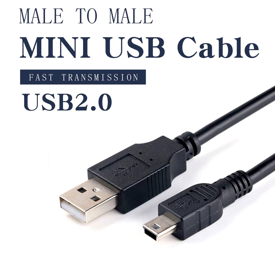 สาย Mini USB 2.0 Cable 5Pin Mini USB to USB Fast Data Charger Cables ...