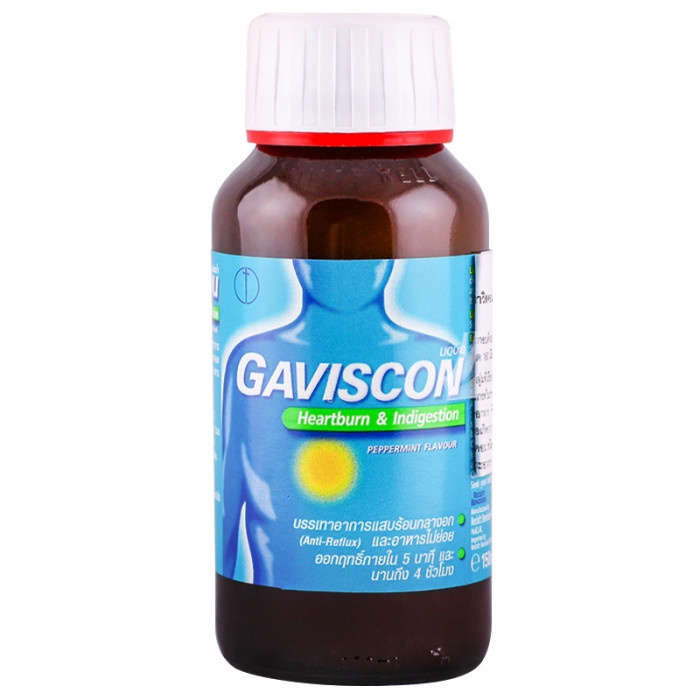 Gaviscon liquid 150 ml l กาวิสคอน ชนิดน้ำ ช่วยบรรเทาอาการแสบร้อนกลางอก ...