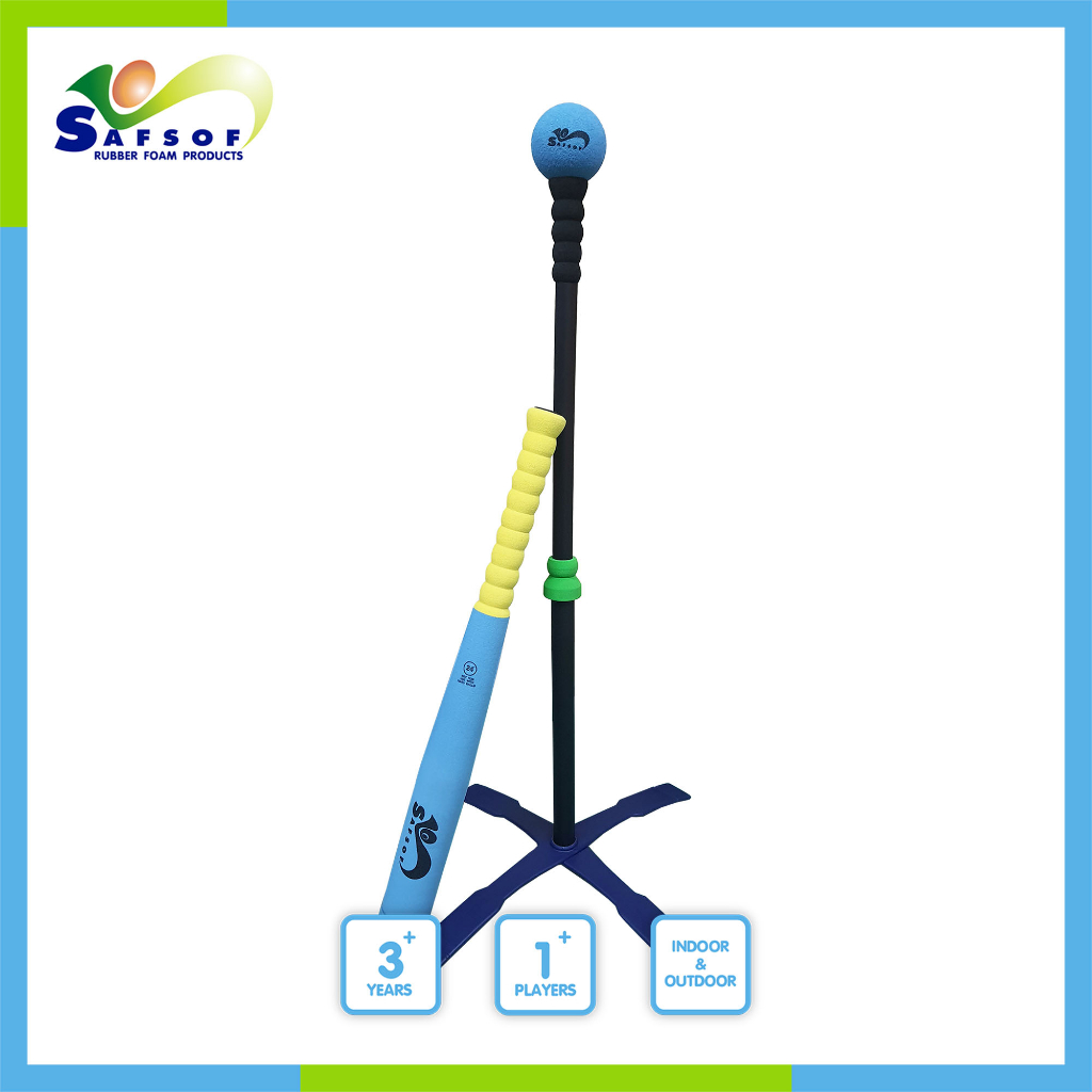 Safsof Tee-Ball ไม้เบสบอล หุ้มยางฟองน้ำ พร้อมขาตั้งฝึกตีบอล รุ่น TB-24S ...