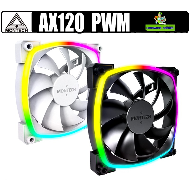 พัดลมเคส MONTECH AX120 / RX120 PWM FAN ARGB Lighting 120mm , 800 ...